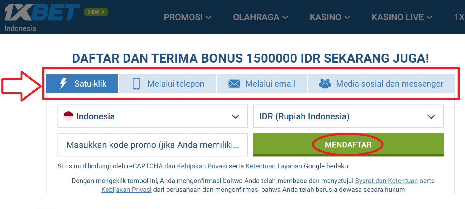 Daftar Akun 1xBet dengan Mudah ⇒ Proses Login & Pendaftaran Indonesia